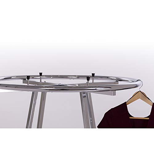 Econoco Display Rack Round β Round Folding Rack, 42β Diameter Folding Round Clothes Rack, Folding Round Garment Rack, Folding Display Rack, Chrome