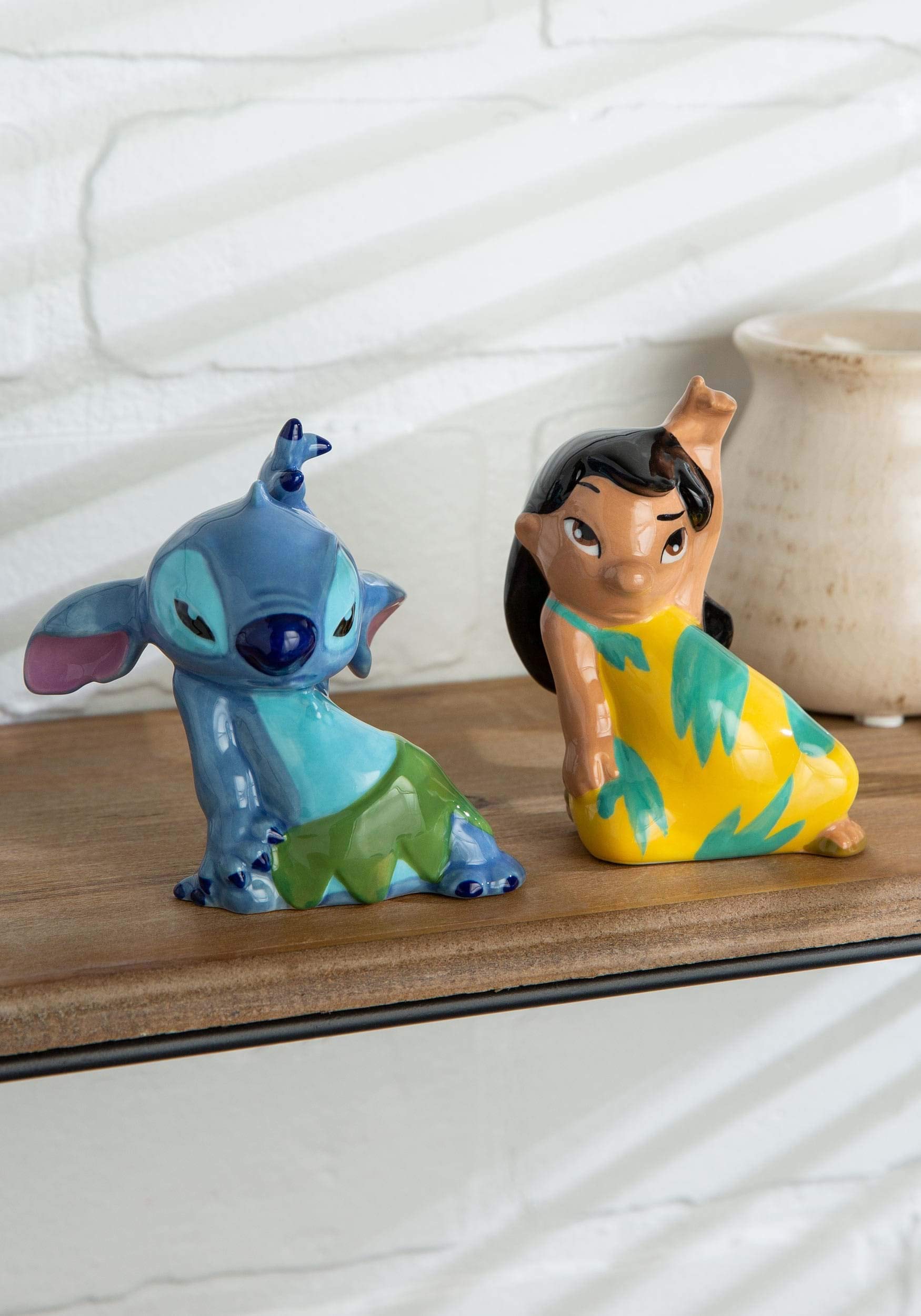 Enesco Lilo and Stitch cermaic Salt and Pepper Shakers, 3.5 Inches, Multicolor