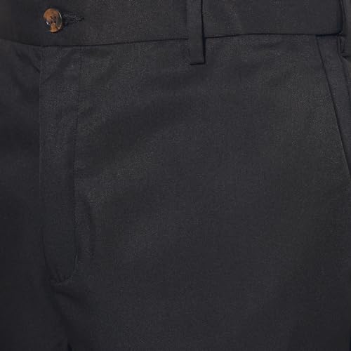 Amazon Essentials Men's Classic-Fit Expandable-Waist Flat-Front Dress Pant, Black, 40W x 30L
