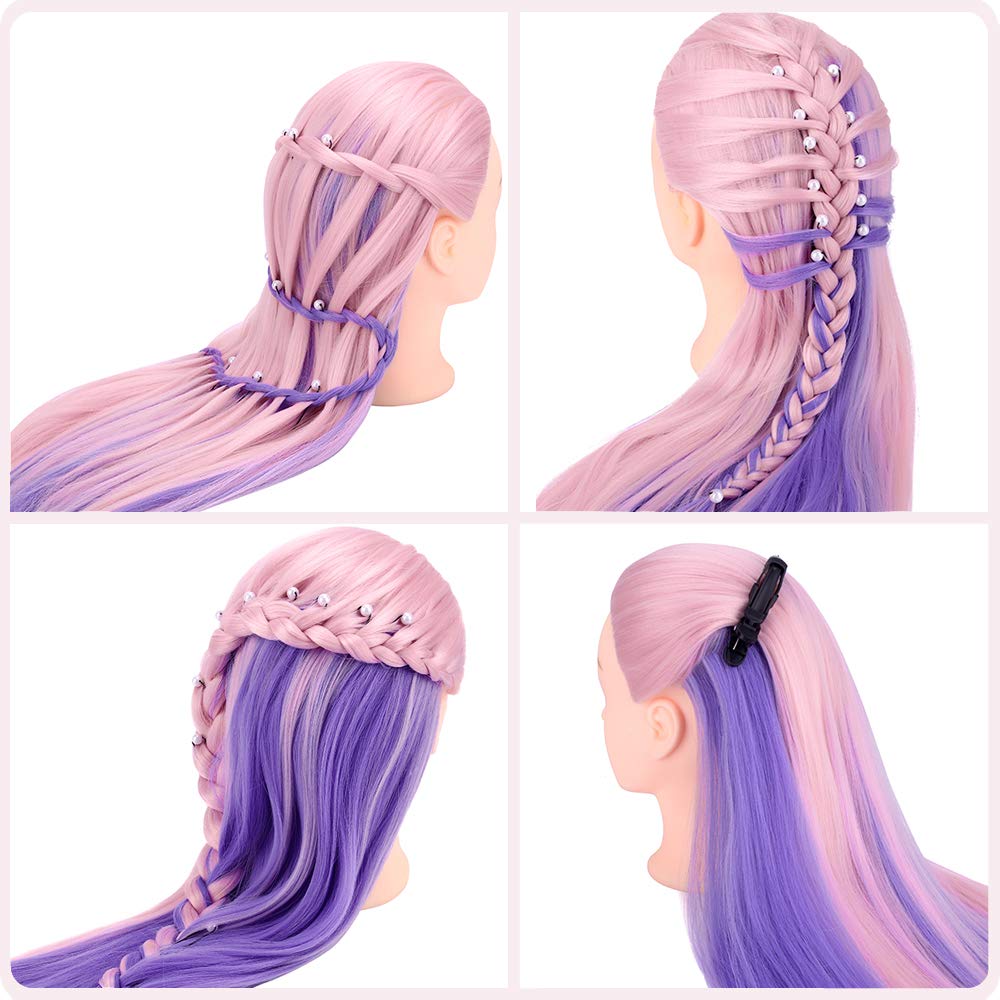 TopDirect 29" Hair Mannequin Head for Cosmetology Training - With Clamp Holder and Styling Tools