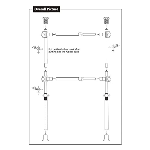 Adjustable Clothing Rack, Double Rod Clothing Rack, 2 Tier Clothes Rack, Adjustable Hanger for Hanging Clothes, Closet Rack, Freestanding,white