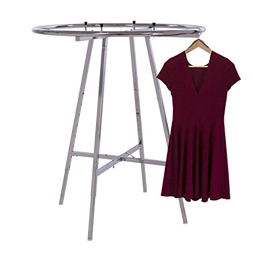 Econoco Display Rack Round β Round Folding Rack, 42β Diameter Folding Round Clothes Rack, Folding Round Garment Rack, Folding Display Rack, Chrome
