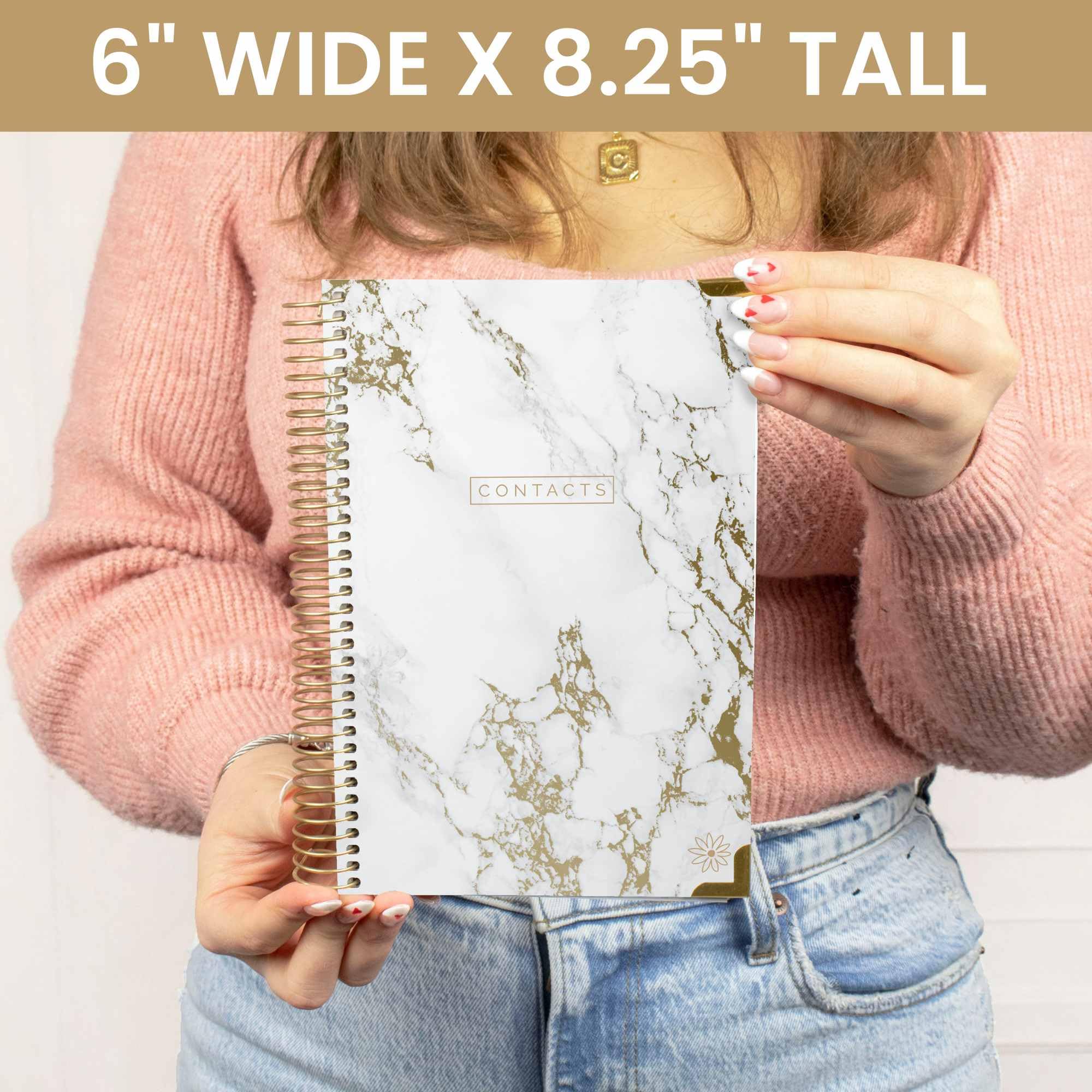 bloom daily planners New Address Book with Alphabetical Tabs - Hardcover Contact Book & Password Book Organizer for Addresses, Phone Numbers, Birthdays & Anniversaries (6β x 8.25β) - Marble