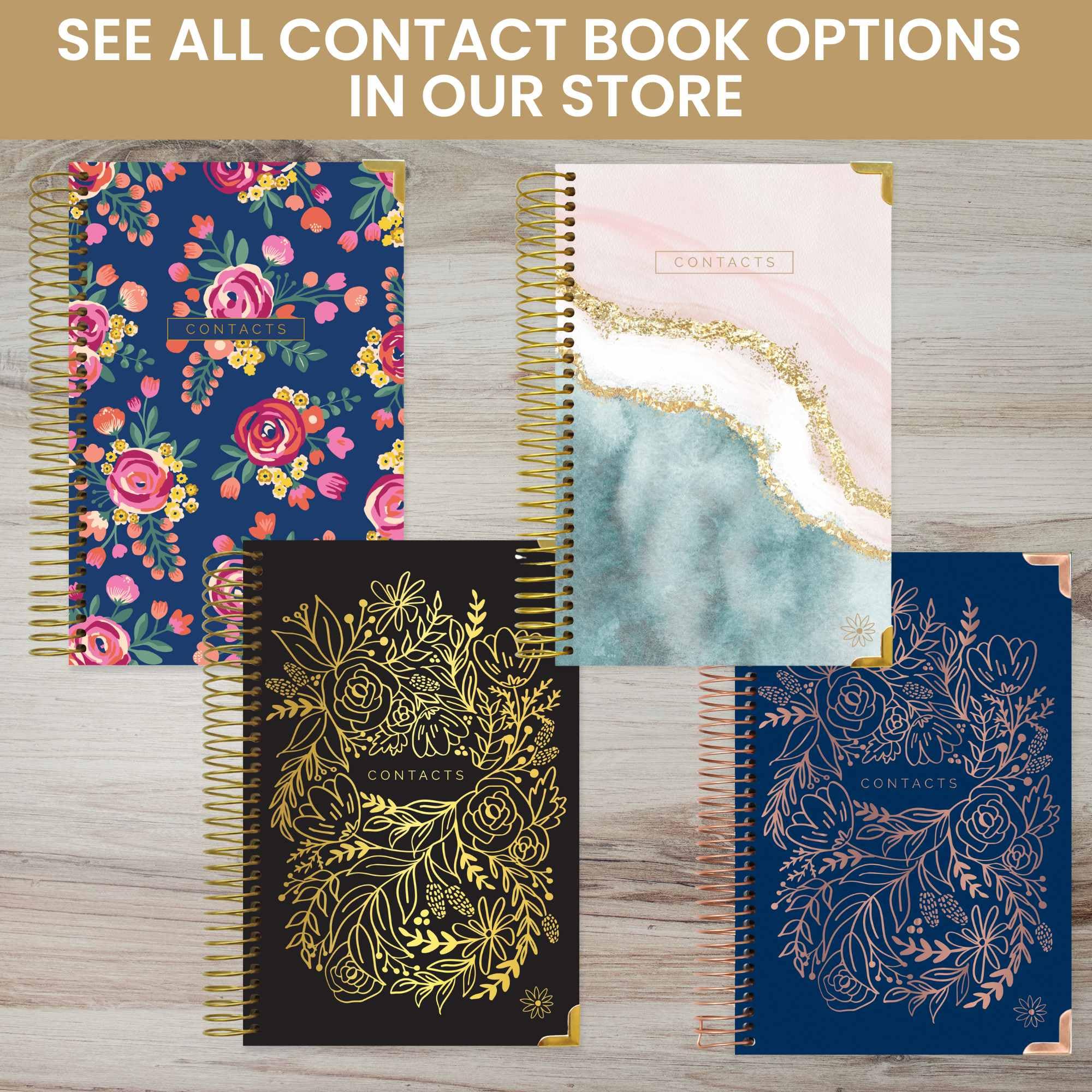 bloom daily planners New Address Book with Alphabetical Tabs - Hardcover Contact Book & Password Book Organizer for Addresses, Phone Numbers, Birthdays & Anniversaries (6β x 8.25β) - Marble
