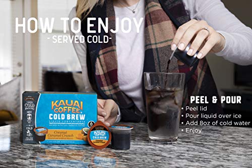 Java House Cold Brew Coffee Concentrate Liquid Pods 1.35 Fluid Ounces Kauai Coconut Caramel Crunch, 8.1 Fl Oz