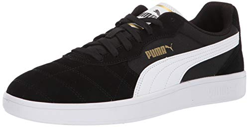 PUMA Men's Astro Kick Sneaker, Black-White-teamgold, 9 M US