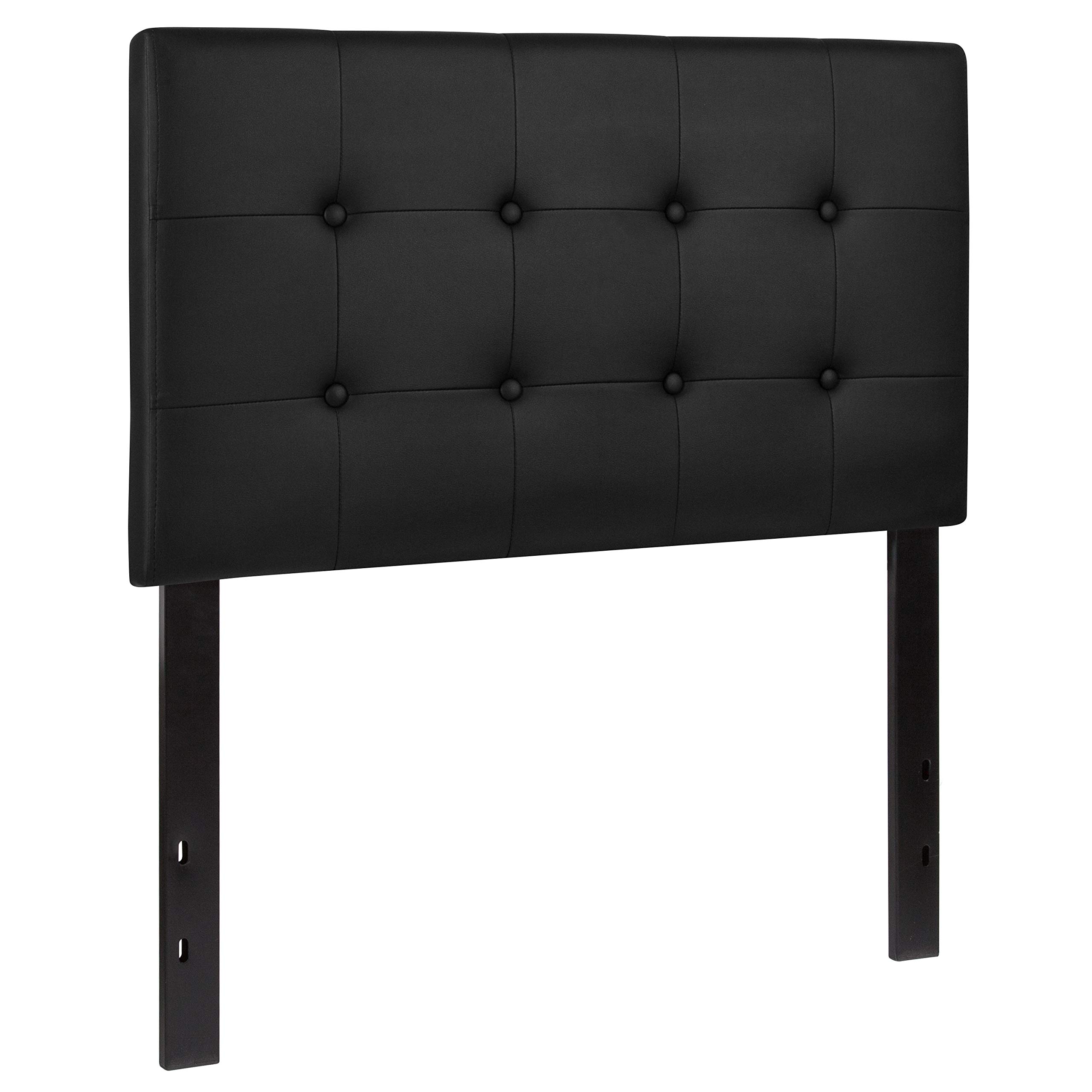 Flash Furniture Lennox Tufted Upholstered Twin Size Headboard in Black Vinyl