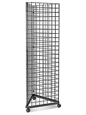 Only Garment Racks #1945B(1) + #1900B(3) + #1904B(9) Black Triangle Grid Tower with Casters
