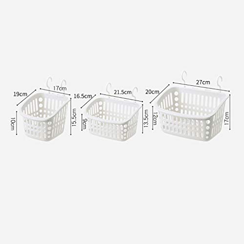 *m·kvfa* Plastic Hanging Shower Basket With Hook For Bathroom Kitchen, Pantry, Bathroom, Dorm Room, Office Storage Holder (C)