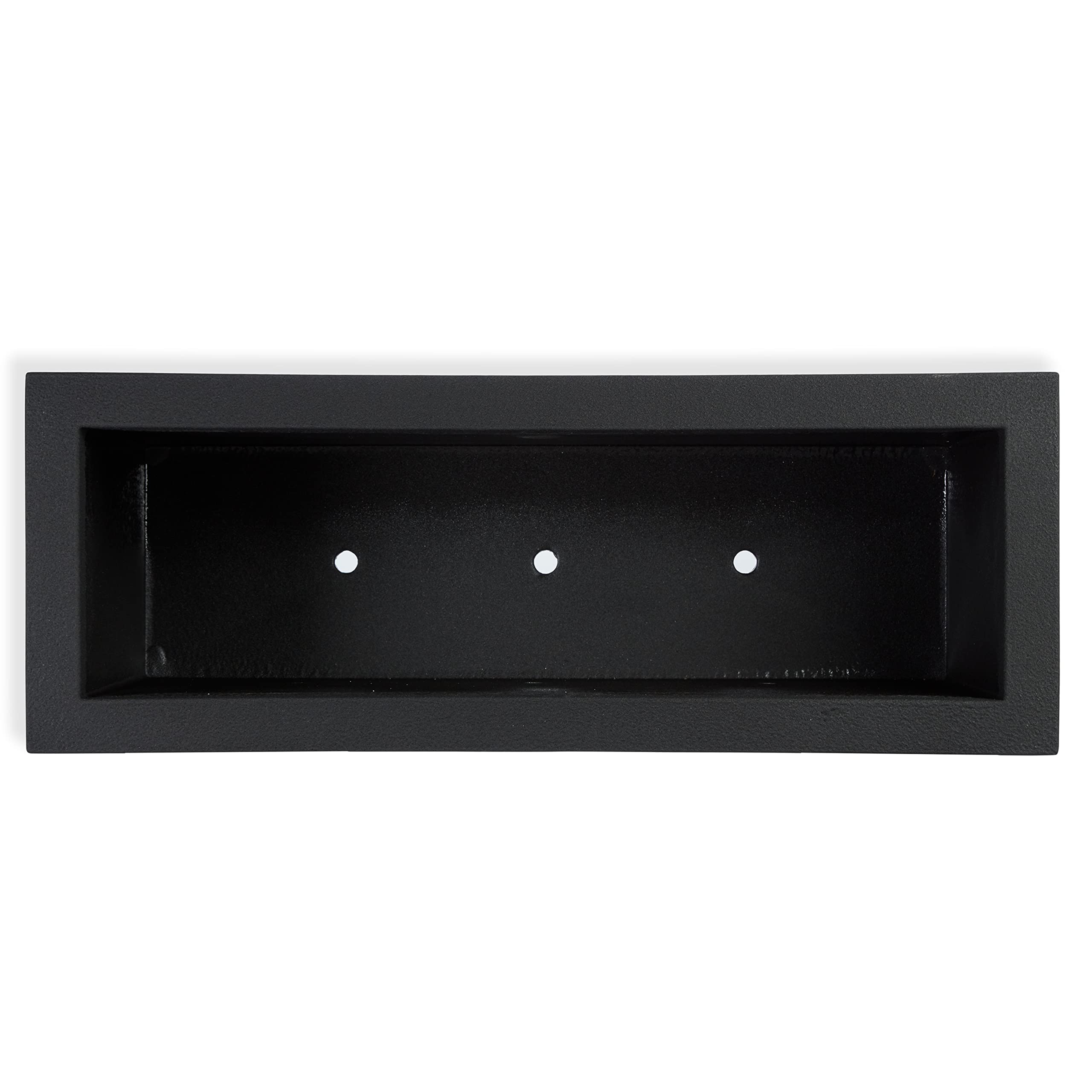 PolyStone Milan Tall Modern Outdoor/Indoor Rectangular Trough Planter, 46" L X 17" W X 19" H, Lightweight, Heavy Duty, Weather Resistant, Polymer Finish, Commercial and Residential (Black)