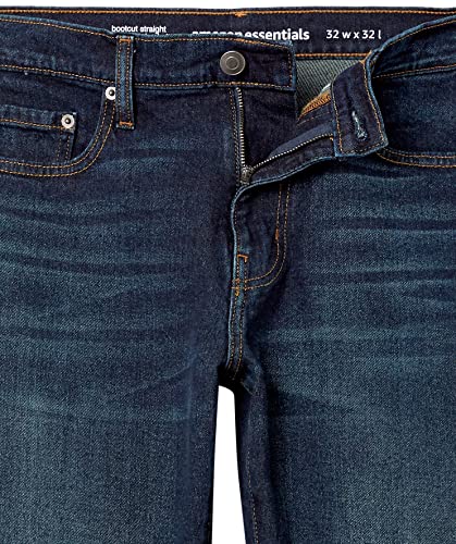 Amazon Essentials Jeans for Men Straight Fit, Bootcut, 34W x 31L, Dark Wash