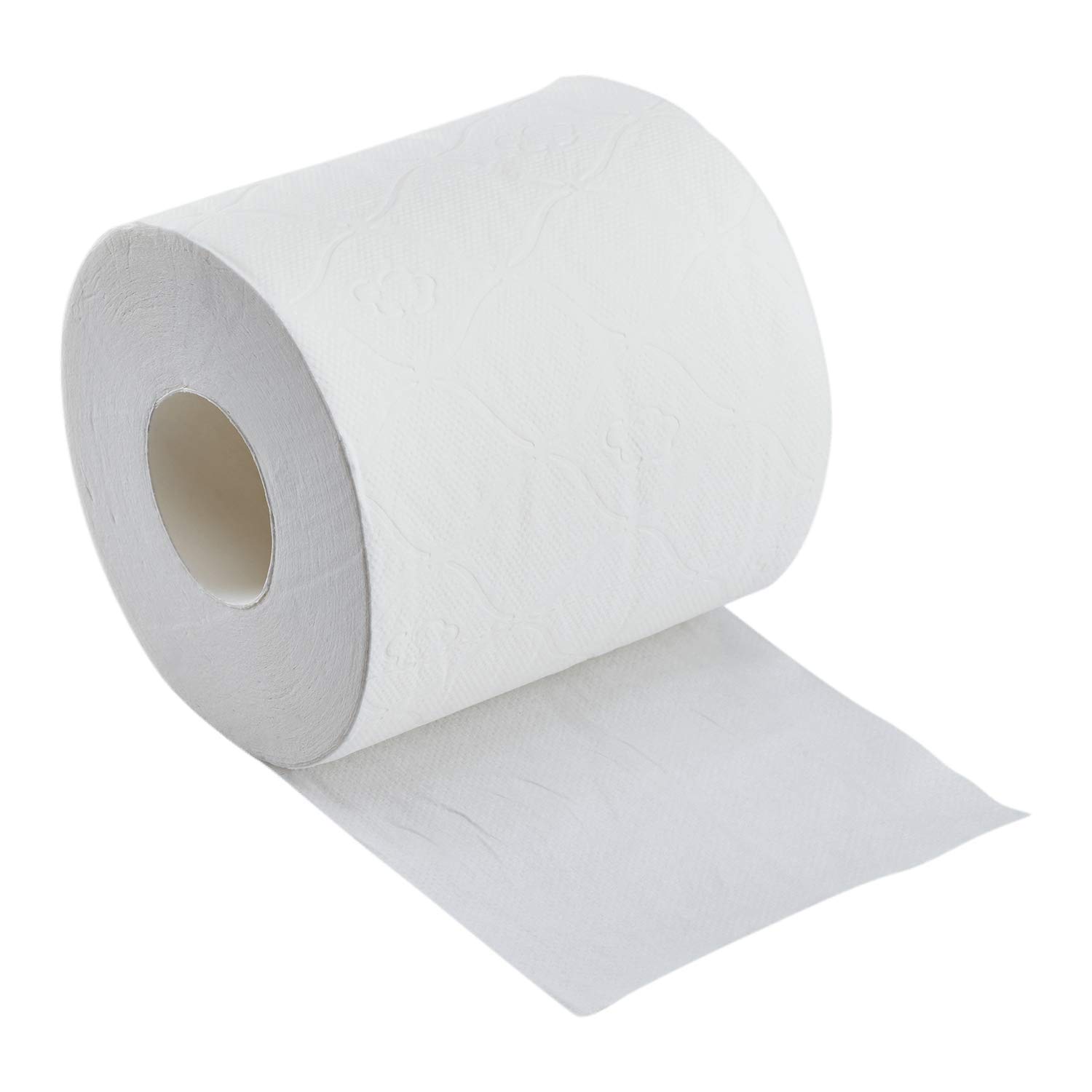 Karat 2-Ply Toilet Paper, 48 Rolls, 500 Sheets, Embossed for Softness, Individually Wrapped for Hygiene, Virgin Wood Fiber (JS-TTW500)