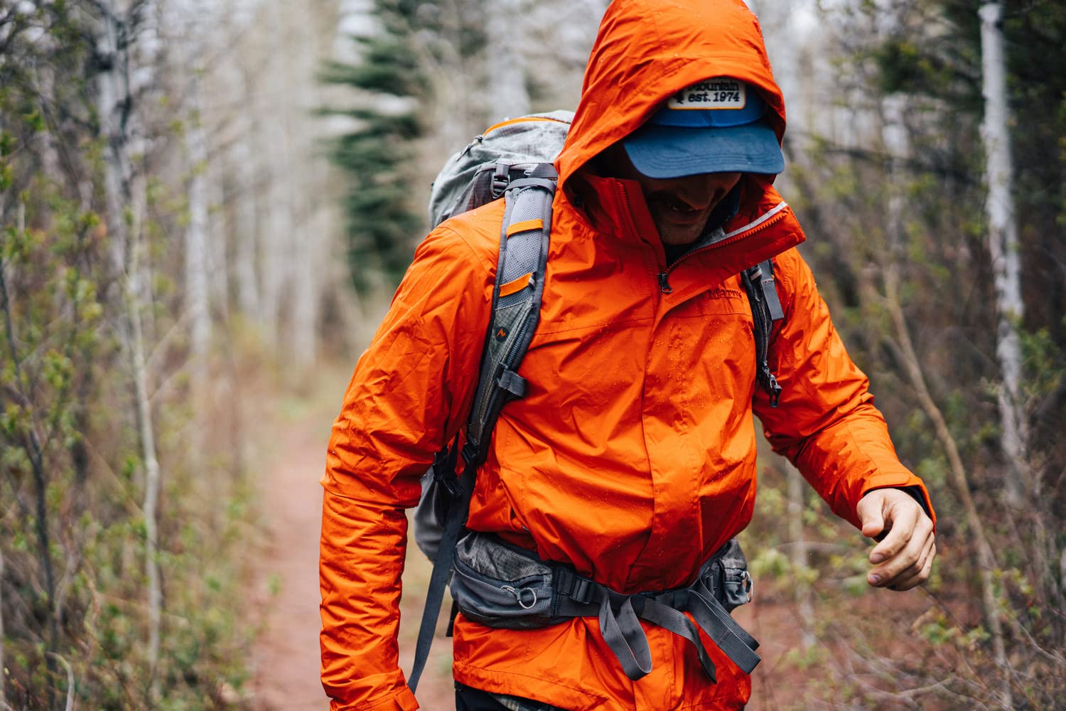 MARMOT Men's Precip Eco Jacket | Lightweight, Waterproof Jacket for Men, Ideal for Hiking, Jogging, and Camping, 100% Recycled Arctic Navy, Large