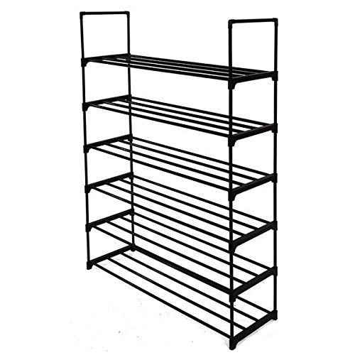6 Tiers Shoe Rack Shoe Tower Shelf Storage Organizer For Bedroom, Entryway, Hallway, and Closet Black Color