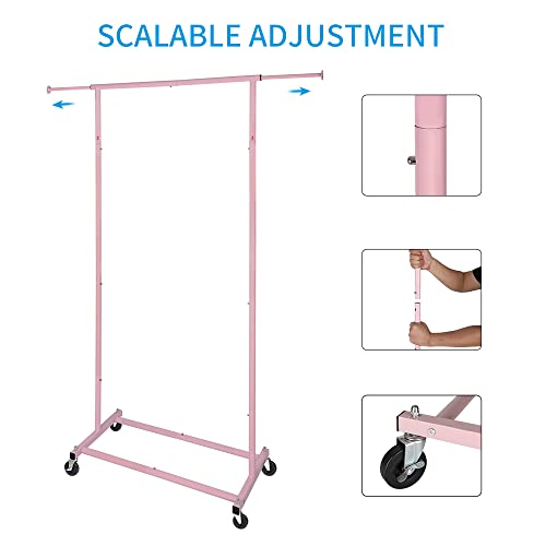 Fishat Pink Double Rod Garment Rack & Simple Garment Rack