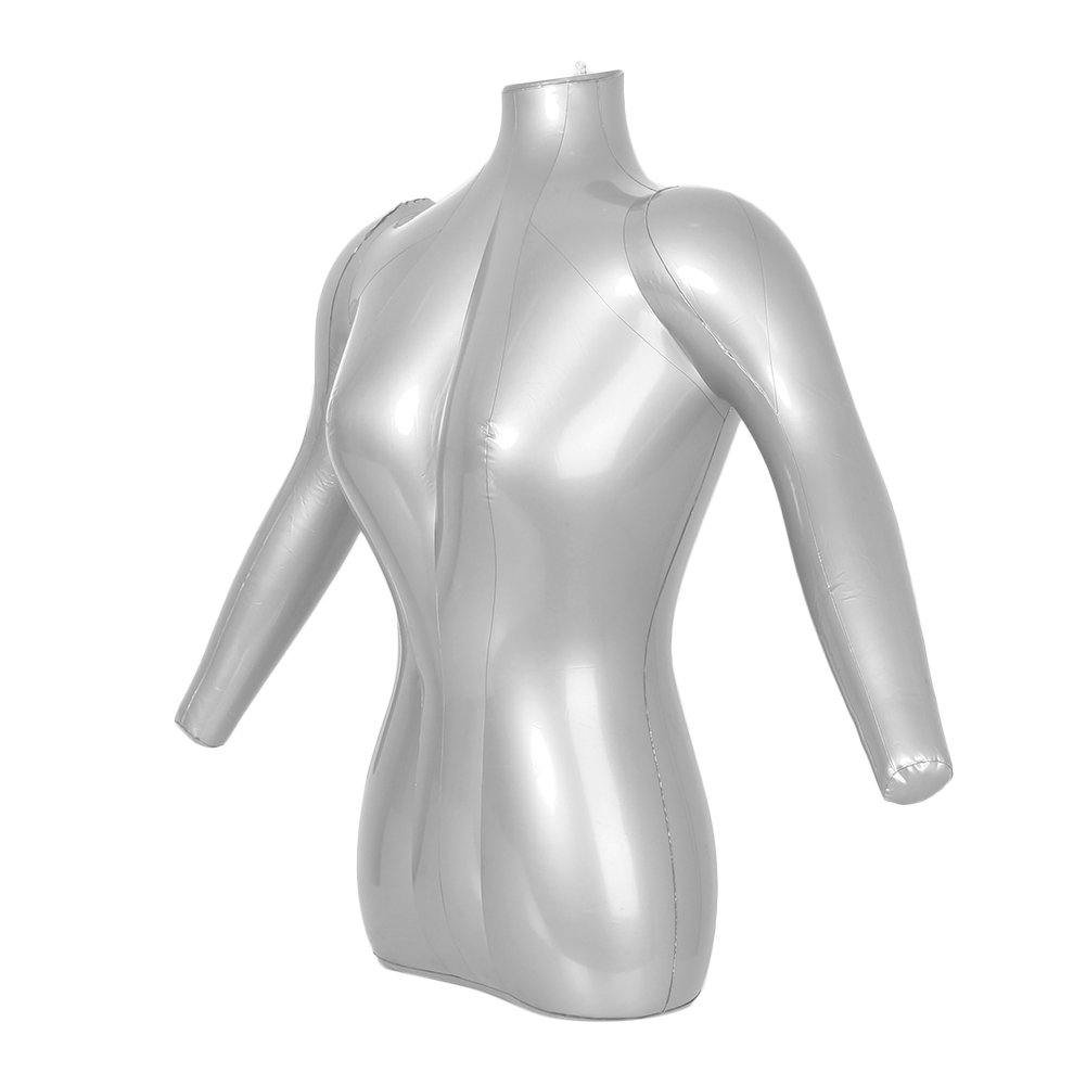 Newsmarts Inflatable Female Mannequin Half Body with Arms Torso Top Shirt Form Display Dummy Model