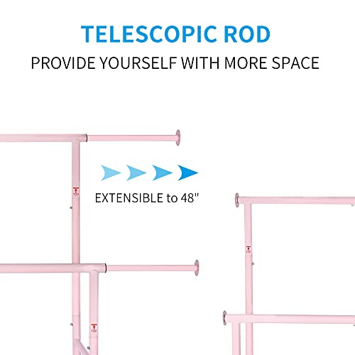 Fishat Pink Double Rod Garment Rack & Simple Garment Rack