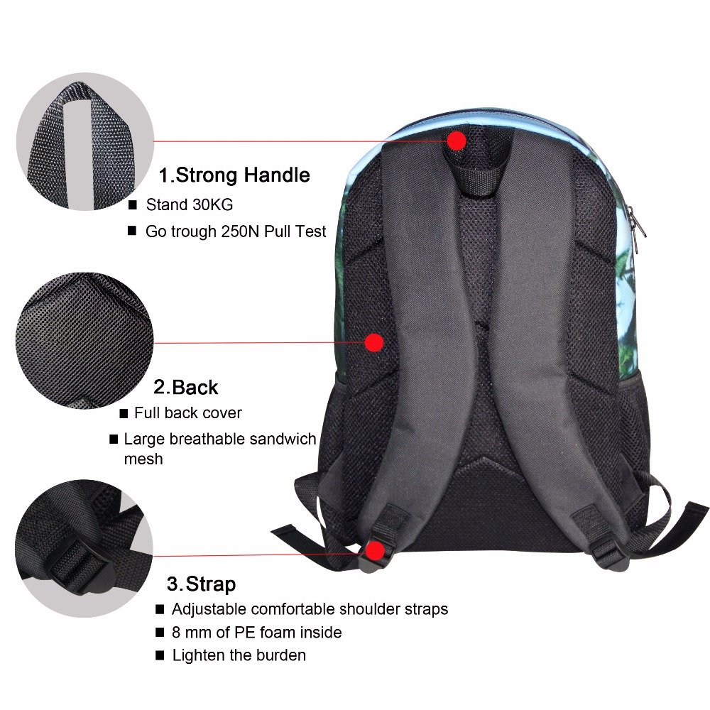 ThiKin Pet Dog School Bag Backpack, Cute Puppy Print Bookbag for Kids Boys Girls