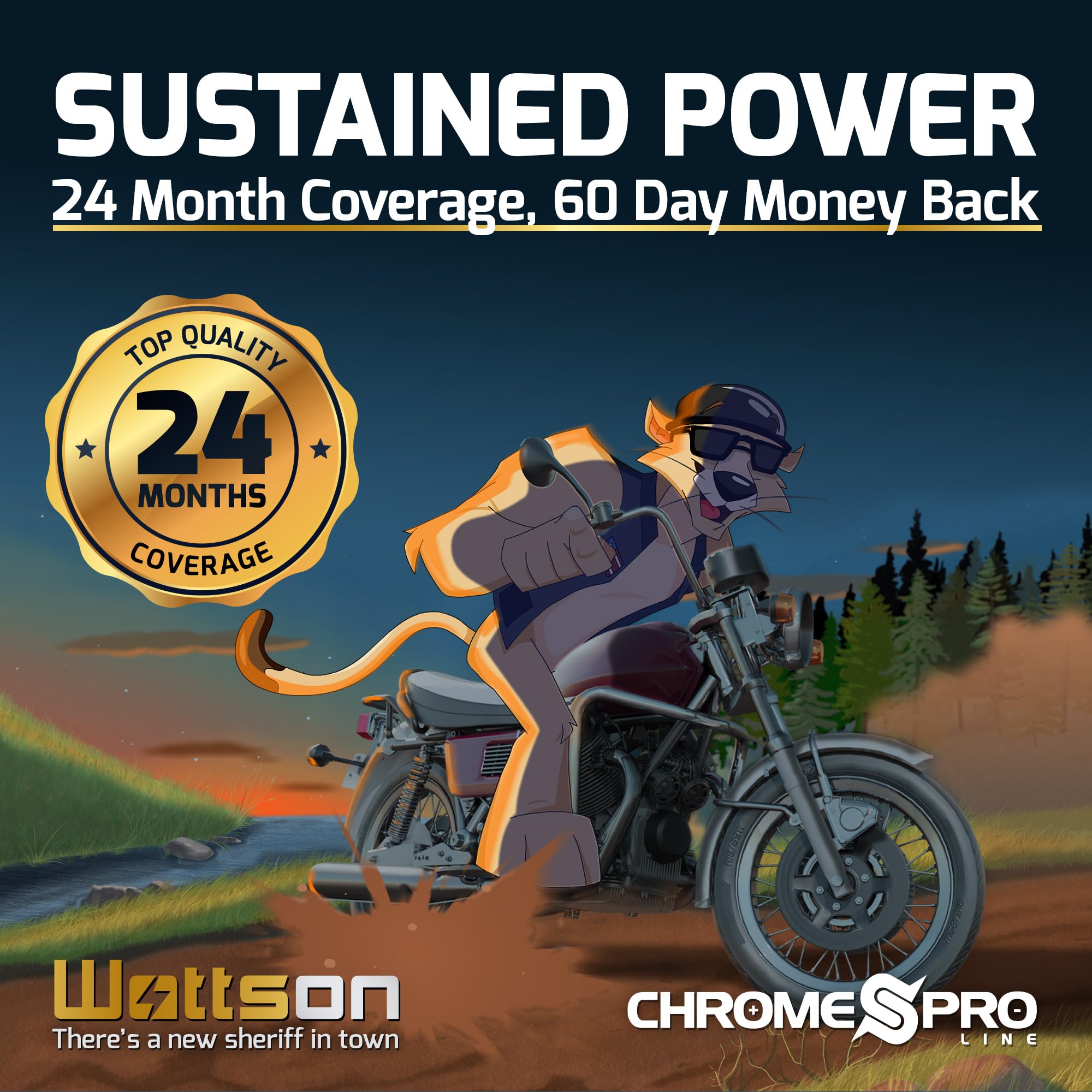 Chrome S Pro YTX14-BS Maintenance-Free 12V 14Ah Battery Replacement for ATV, Motorcycle, Jet Skis, Scooter, UTV, and More - Nut and Bolt (T3) Terminal