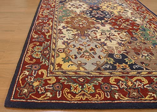 Allen Home Wool Area Rug | Alive Bakhtiyar Beige Area Carpets Suitable for Home Office, Living Room, Bedroom, Dining Room | Handcrafted | Traditional Wool Rugs | 100% Wool | 5'X8' |