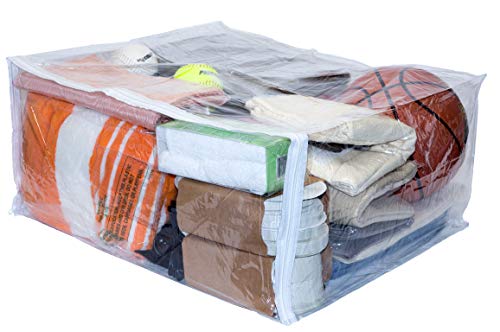 Clear Vinyl Zippered Storage Bags 24 x 20 x 11 Inch Set of 5