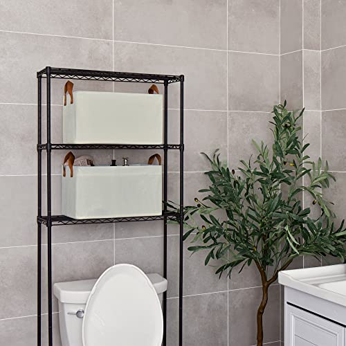 GRANNY SAYS Bundle of 1-Pack Hanging Shelf Organizer & 2-Pack Linen Closet Organize Bins