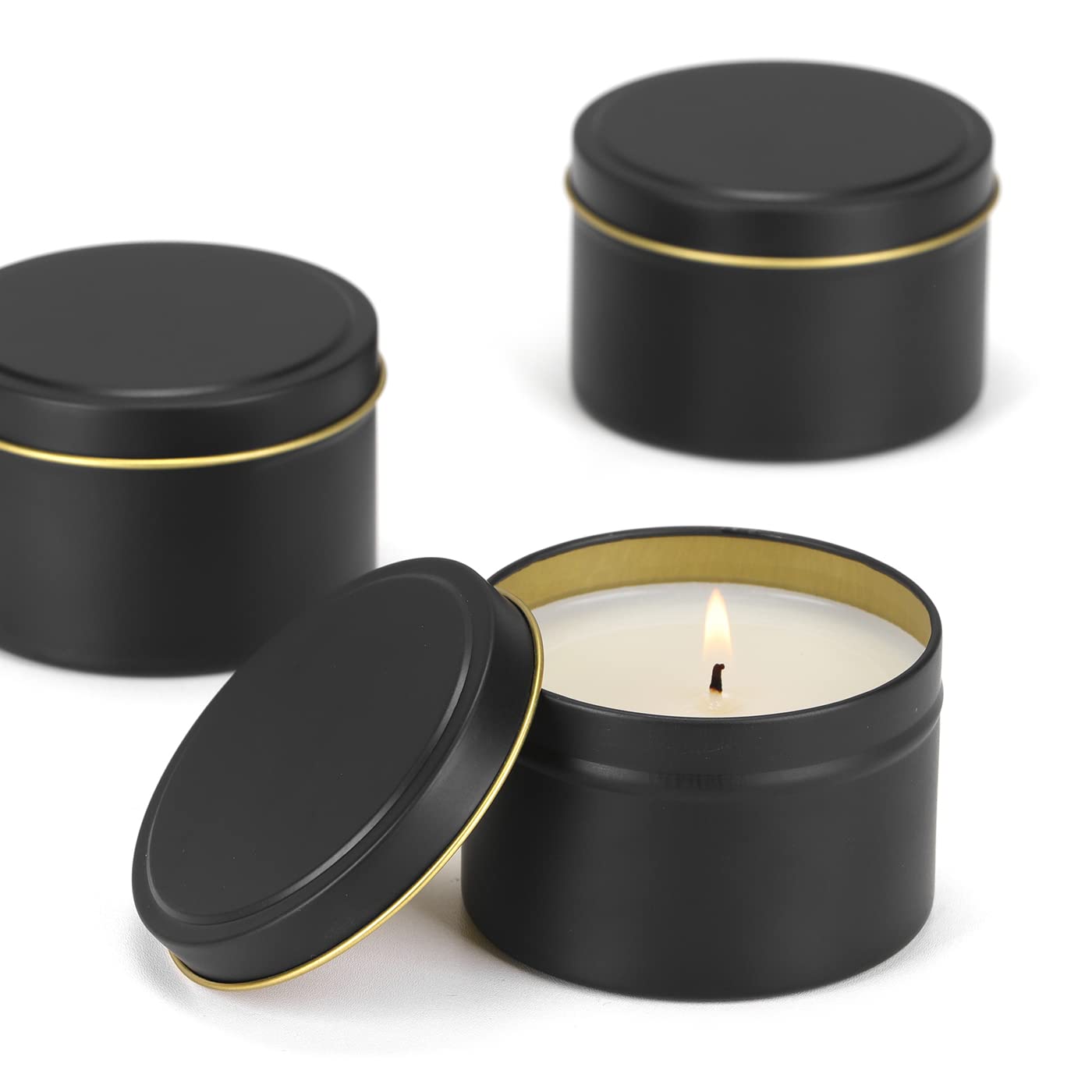sonviitins Black Candle Tins 24 Pieces,8oz Candle tin with Lids,Candle Jars for Candles Making, Arts & Crafts, Storage, and Gifts