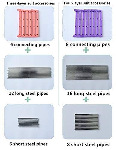 Diligencer Sturdy Plastic Stainless Steel Stackable Assembly Shoe Rack for Home Wall Entryway Over Door Closets Organizer Shoes Rack Ms Men Kids (Pink/Green/Blue)