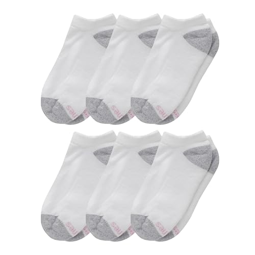 Hanes womens Plush Comfort Toe Seam No Show Socks, 6-pair Pack fashion liner socks, White, Shoe Size 5-9 US