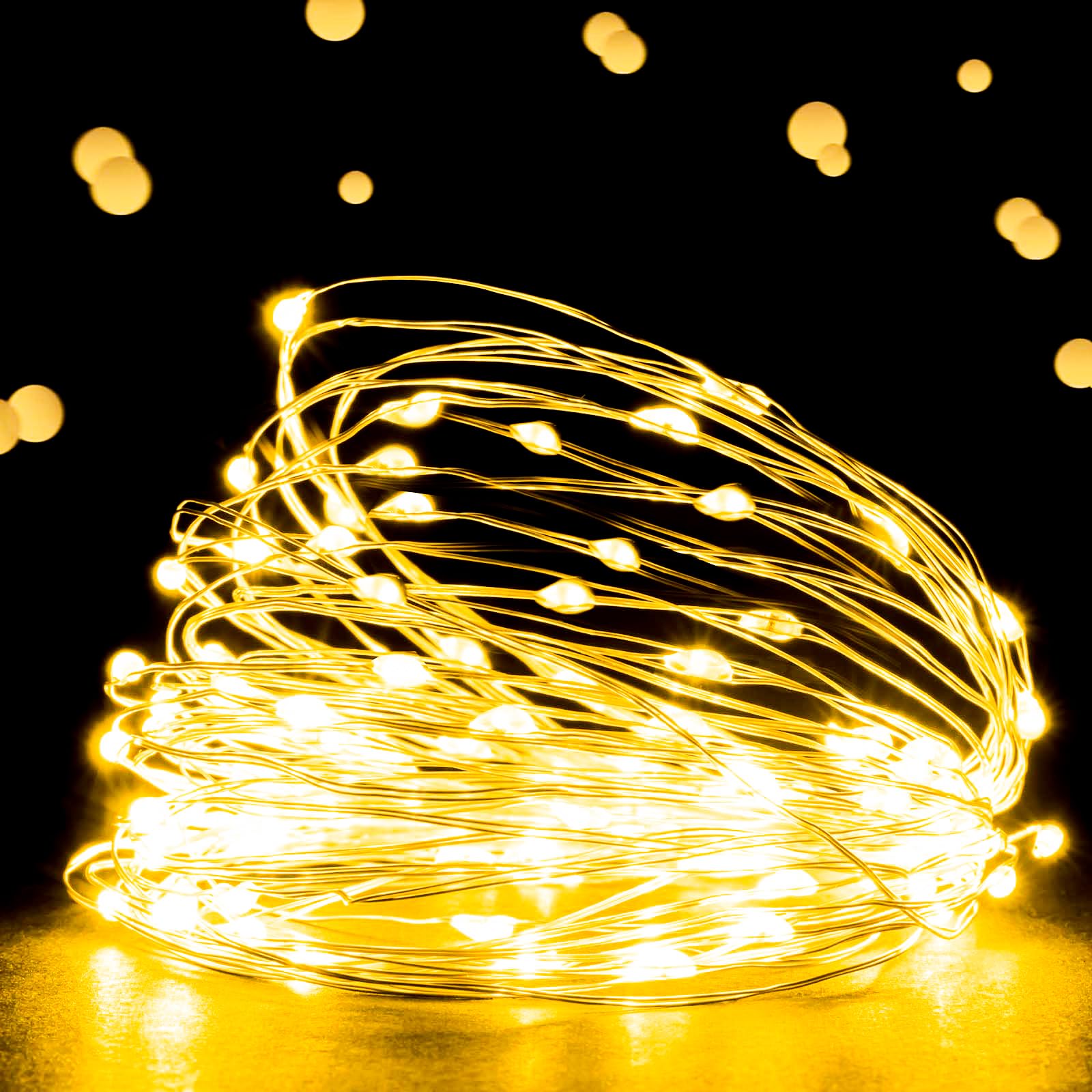 Ehome Fairy Lights USB Powered Fairy Lights Plug in 66ft 200 Led String Lights Decorative Lights for Bedroom Indoor Christmas Wedding Party Patio Window (Warm White)