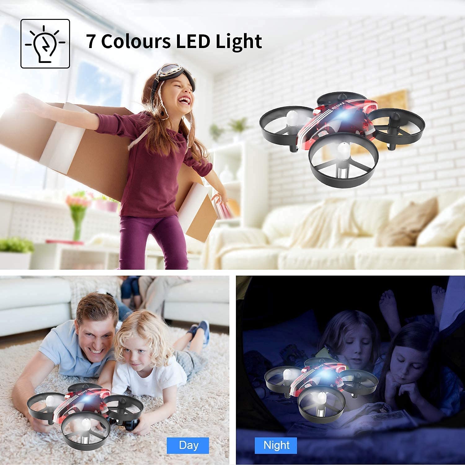 ATOYX Mini Drone for Kids & Beginners, Indoor Portable Hand Operated/RC Nano Helicopter Quadcopter with Auto Hovering, Headless Mode & Remote Control, Children's Day Gift for Boys and Girls -Red
