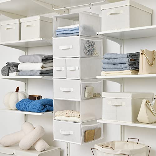 GRANNY SAYS Bundle of 1-Pack Hanging Shelf Organizer & 2-Pack Linen Closet Organize Bins