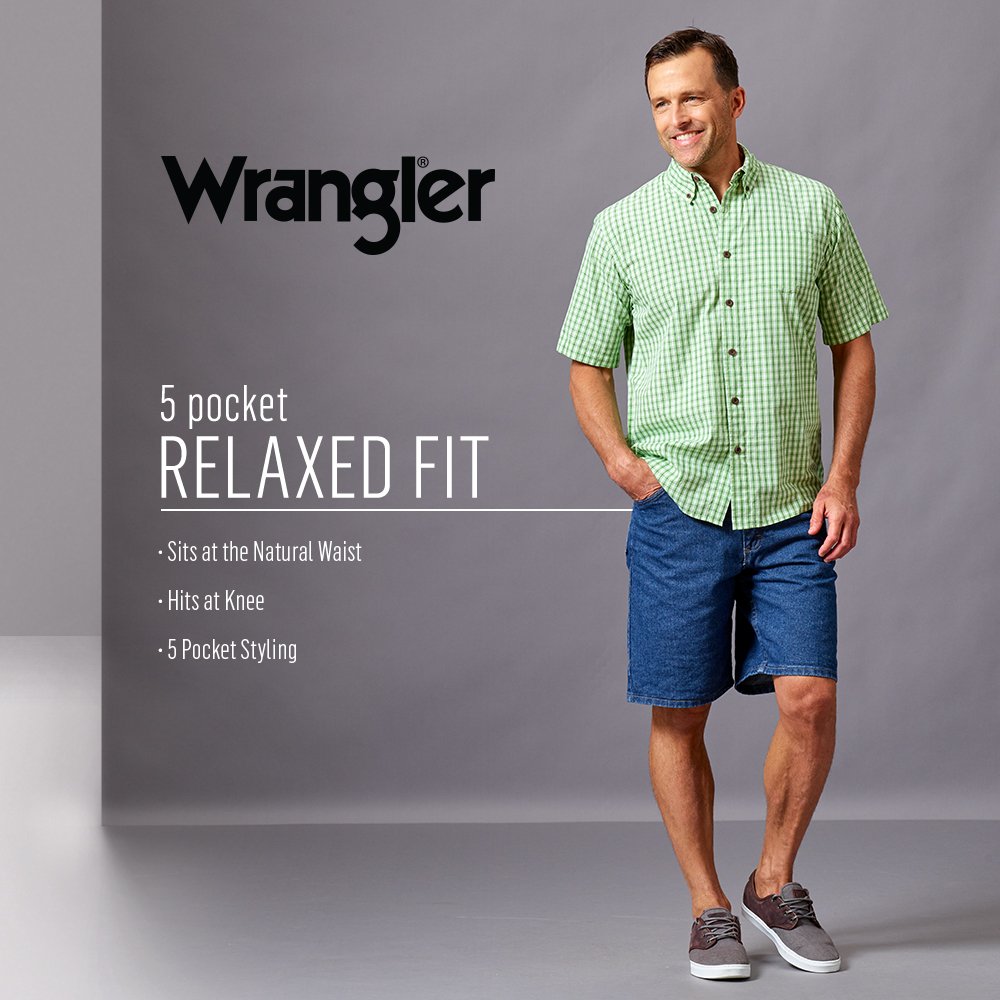 Wrangler Authentics Men's Classic Relaxed Fit Five Pocket Jean Short, Maritime, 54