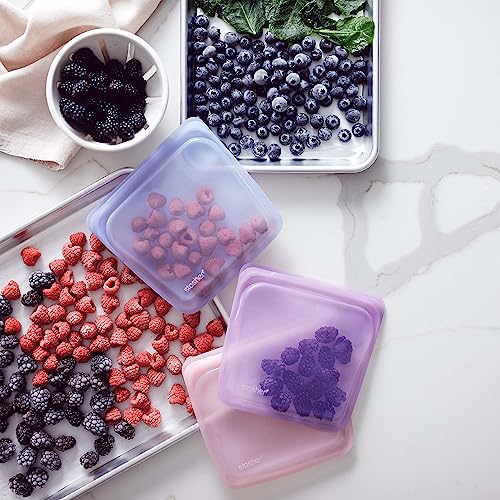 Stasher Platinum Silicone Food Grade Reusable Storage Bag, Rose Quartz (Sandwich) | Reduce Single-Use Plastic | Cook, Store, Sous Vide, or Freeze | Leakproof, Dishwasher-Safe, Eco-friendly | 28 Oz