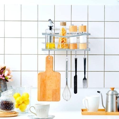 Displays By Jack DBJ Shower Caddy Organizer with Hooks for Hanging Razor and Soap, Shampoo Conditioner Organizer Holder, Adhesive Wall Mounted No Drilling Bathroom Rack, Rustproof and Stainless Steel