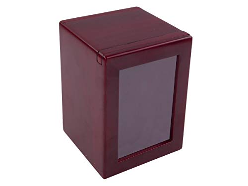 Pet Wood Urn, Pet Urn Peaceful Pet Memorial Keepsake Urn, Photo Box Pet Cremation Urn, Dog Urn, Cat Urn, Small Animal Urn (Medium)