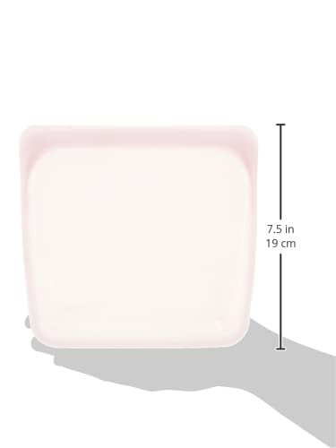 Stasher Platinum Silicone Food Grade Reusable Storage Bag, Rose Quartz (Sandwich) | Reduce Single-Use Plastic | Cook, Store, Sous Vide, or Freeze | Leakproof, Dishwasher-Safe, Eco-friendly | 28 Oz