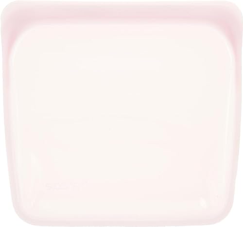 Stasher Platinum Silicone Food Grade Reusable Storage Bag, Rose Quartz (Sandwich) | Reduce Single-Use Plastic | Cook, Store, Sous Vide, or Freeze | Leakproof, Dishwasher-Safe, Eco-friendly | 28 Oz