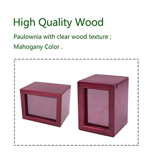 Pet Wood Urn, Pet Urn Peaceful Pet Memorial Keepsake Urn, Photo Box Pet Cremation Urn, Dog Urn, Cat Urn, Small Animal Urn (Medium)