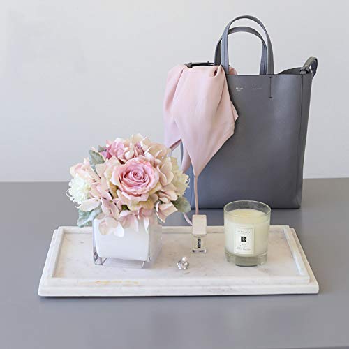 G Home Collection Plush Pink Rose Hydrangea Floral Arrangement in Glass Vase