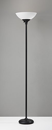Adesso 7506-01 Glenn 300W Torchiere, 71 in, 2 x 150 W Incandescent/equiv. LED, Black, 1 Floor Lamp