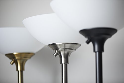 Adesso 7506-01 Glenn 300W Torchiere, 71 in, 2 x 150 W Incandescent/equiv. LED, Black, 1 Floor Lamp