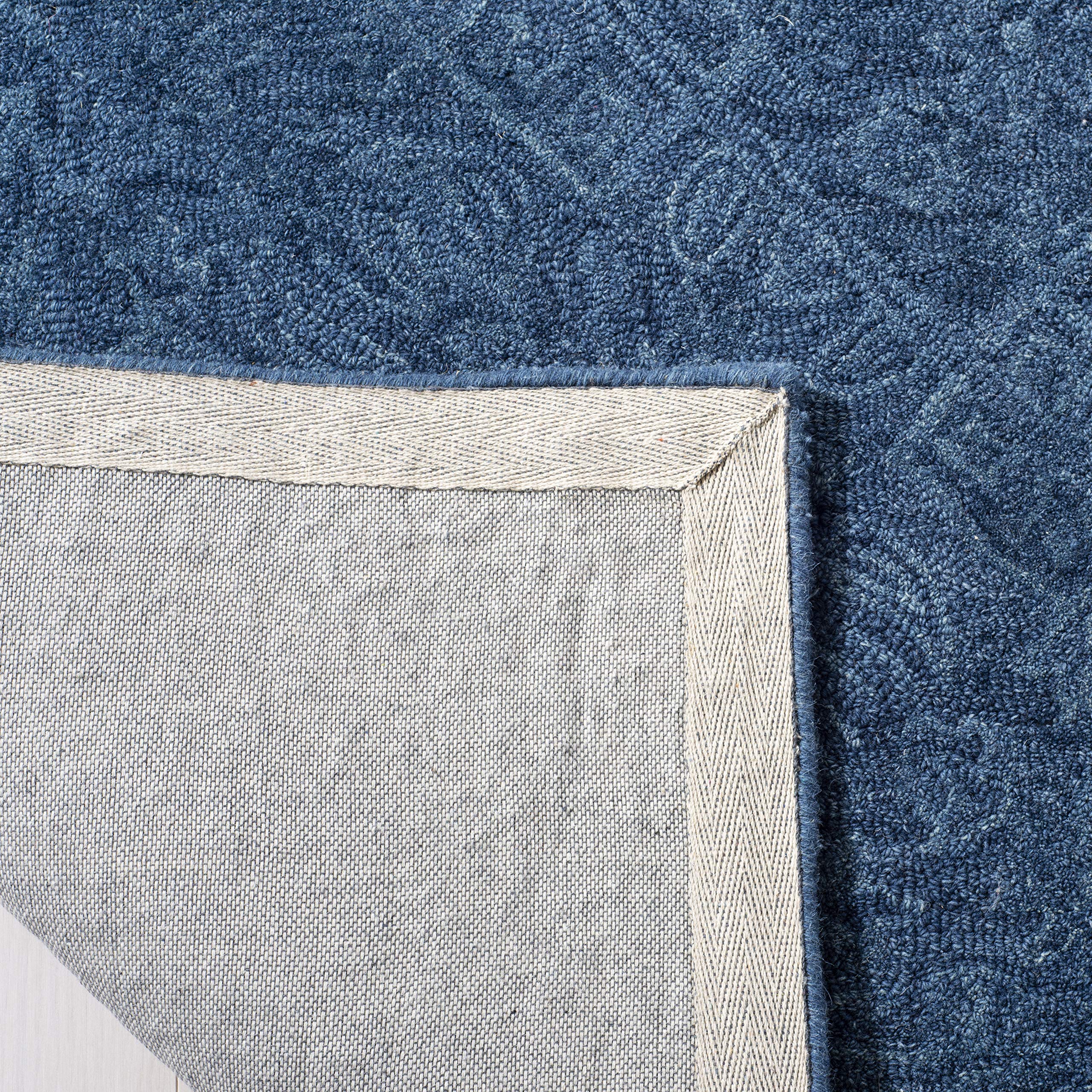 SAFAVIEH Dip Dye Collection Area Rug - 8' x 10', Navy Blue, Handmade Wool, Ideal for High Traffic Areas in Living Room, Bedroom (DDY151N)