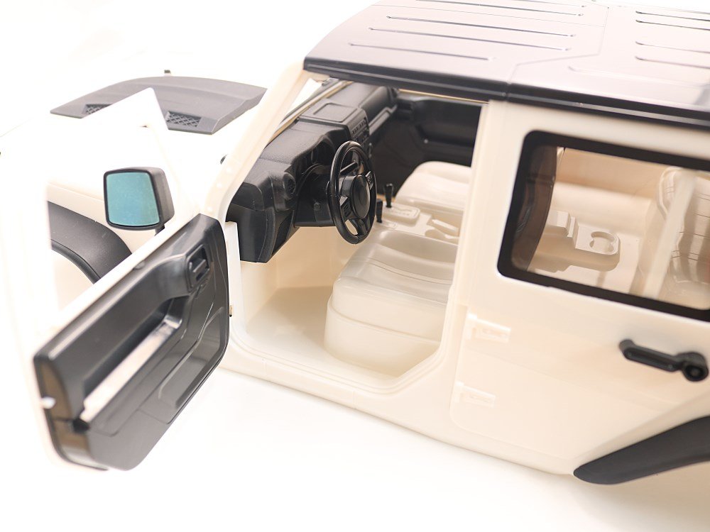 KYX Racing ABS Hard Body w/Convertible Top for 1/10 RC Crawler SCX10 II 313mm Wheelbase Car Body Shell, White