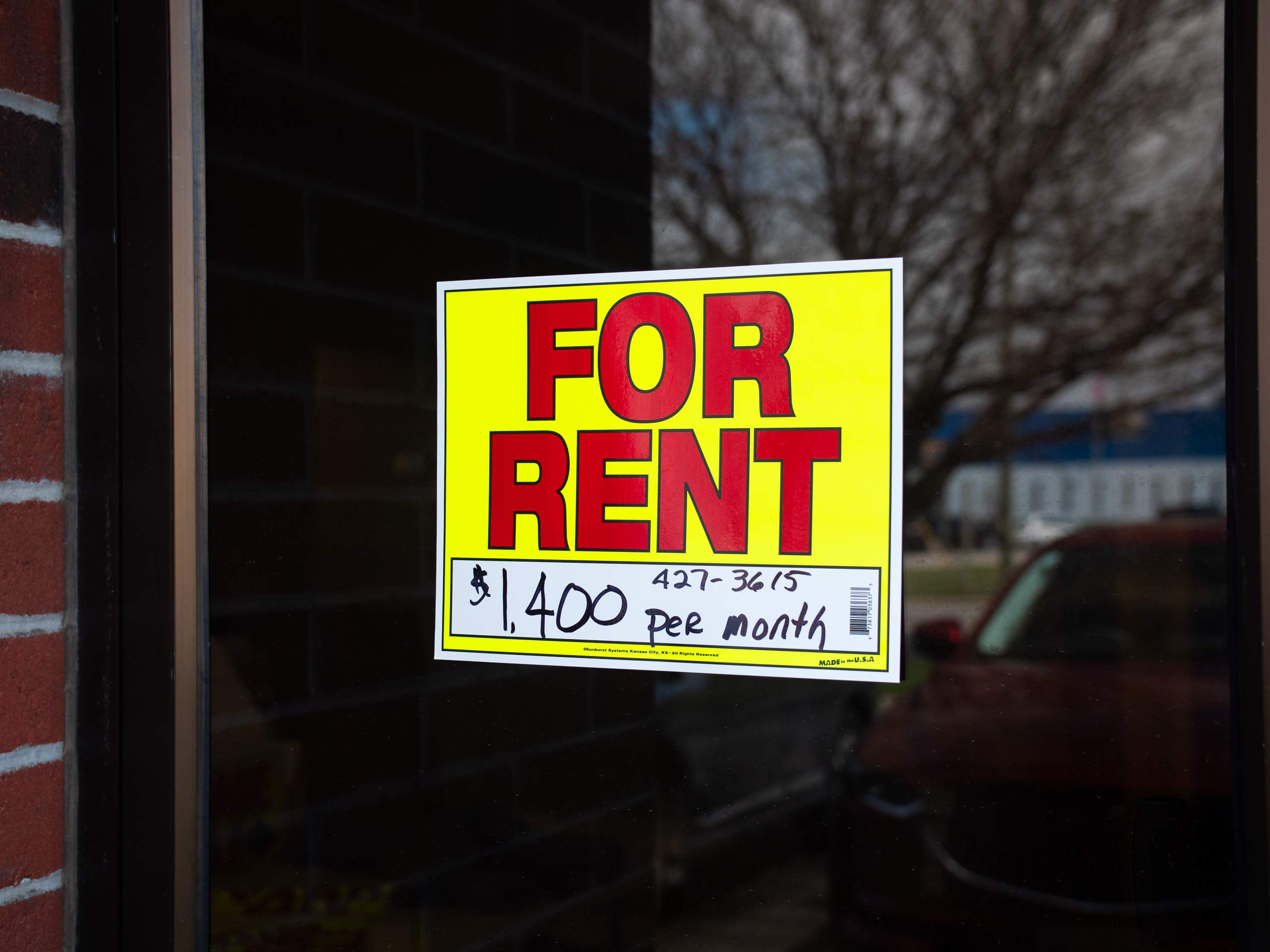 Sunburst Systems 3637 For Rent Sign, 11" x 14" Neon, Weather Resistant