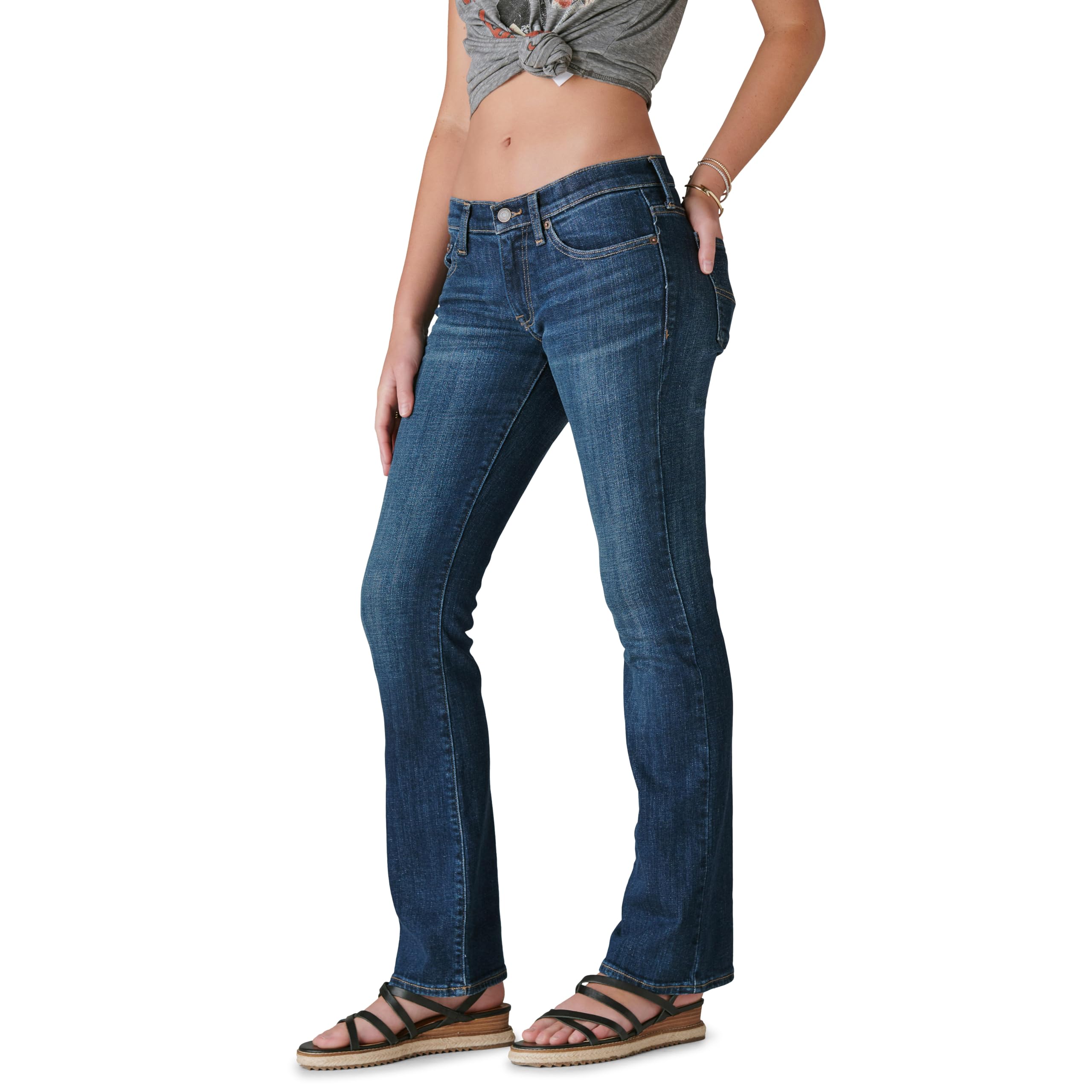 Lucky Brand Women's Mid Rise Sweet Bootcut Jean, Agate, 26 x32