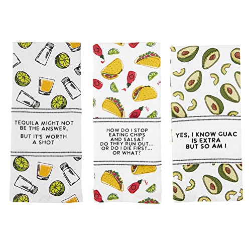 Mud Pie Fiesta Hand Towel, Tequila, 16.5" x 26"