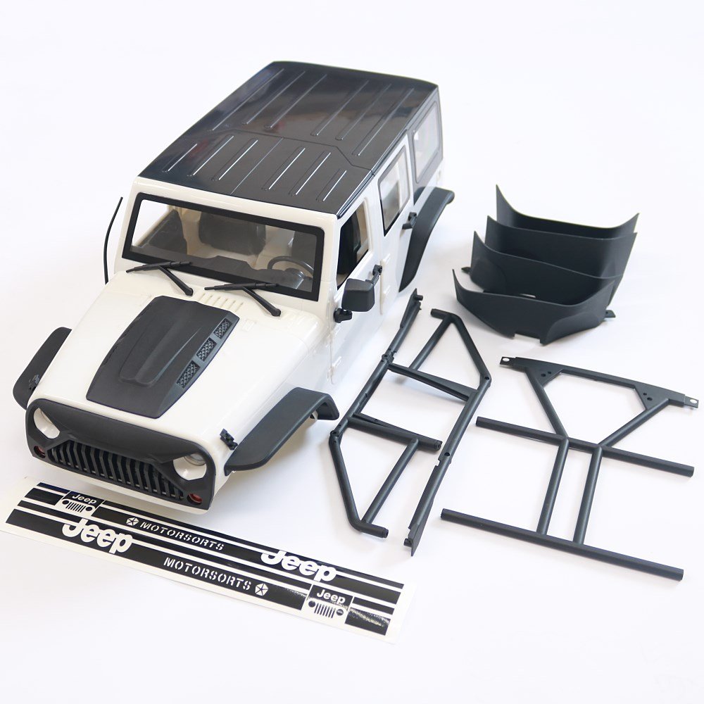 KYX Racing ABS Hard Body w/Convertible Top for 1/10 RC Crawler SCX10 II 313mm Wheelbase Car Body Shell, White
