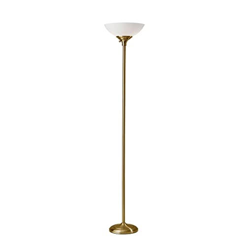 Adesso 7506-21 Glenn 300W Torchiere, 71 in, 2 x 150 W Incandescent/equiv. LED, Antique Brass, 1 Floor Lamp