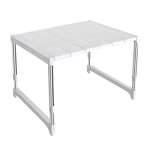 HDAIUCOV Upgraded Tension Shelf, Expandable Cabinet Shelf,Adjustable Height Shelves, Cabinet Pantry Shelf,Organization and Storage for Kitchen/Bathroom/Closet/Camper 17.3"-20.47"ïŒ15" WidthïŒ 1pcs